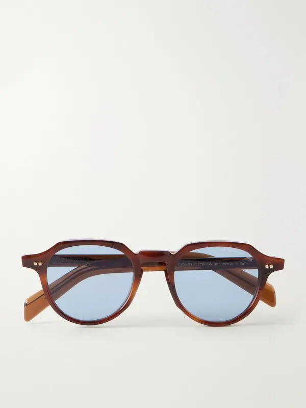 CUTLER AND GROSS Round Frame Tortoiseshell Acetate Sunglasses - Brown