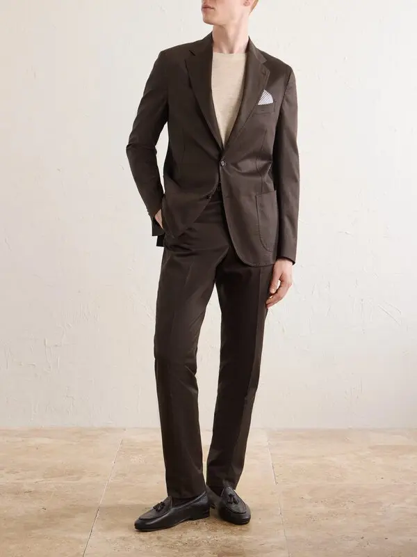 DE PETRILLO Cotton Single-breasted Suit Jacket