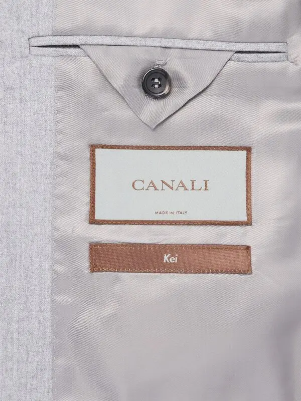 Canali Kei Wool Suit Jacket - Gray