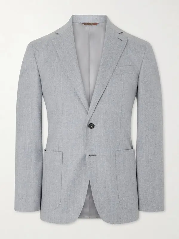 Canali Kei Wool Suit Jacket - Gray