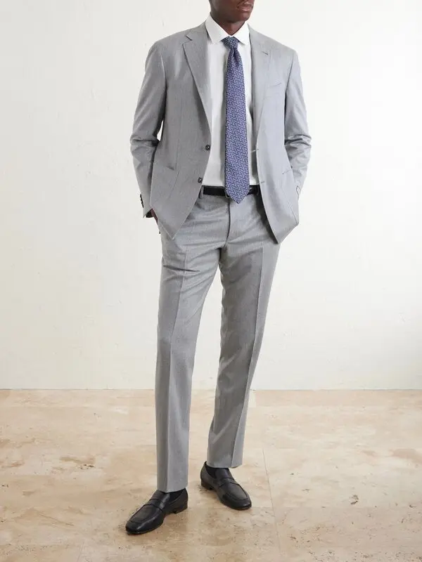Canali Kei Wool Suit Jacket - Gray