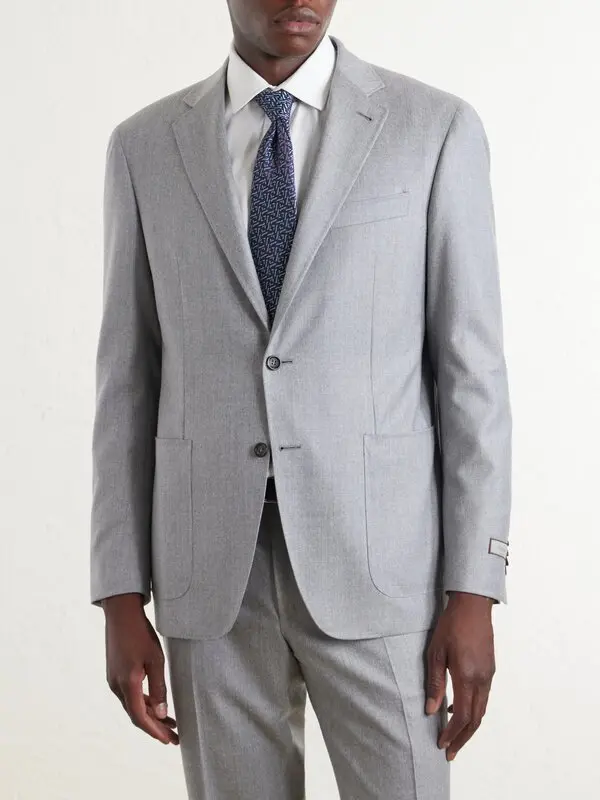 Canali Kei Wool Suit Jacket - Gray