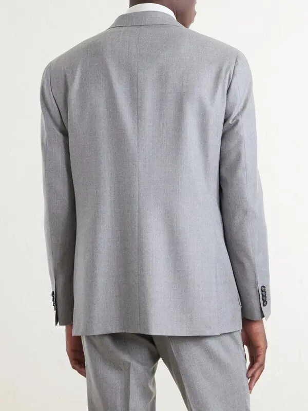 Canali Kei Wool Suit Jacket - Gray