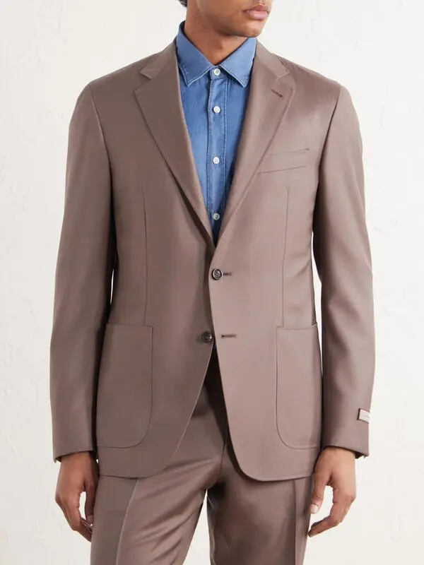 Canali Kei Wool Suit Jacket