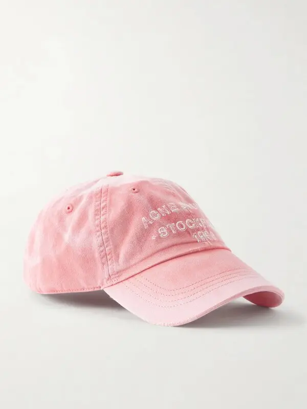 Acne Studios Logo-print Cotton-twill Baseball Cap - Red