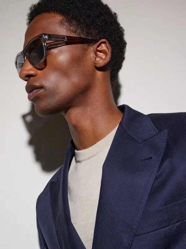 Brunello Cucinelli Acetate Aviator Sunglasses