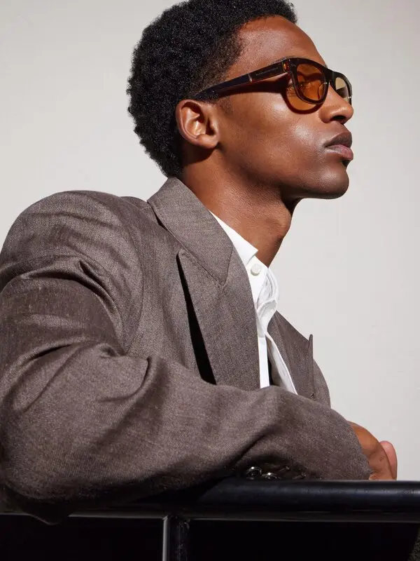 Brunello Cucinelli Square Frame Acetate Sunglasses - Brown