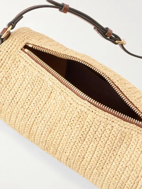 Stella McCartney Barrel Raffia Shoulder Bag - Neutrals