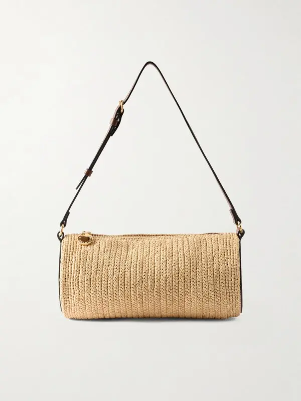 Stella McCartney Barrel Raffia Shoulder Bag - Neutrals