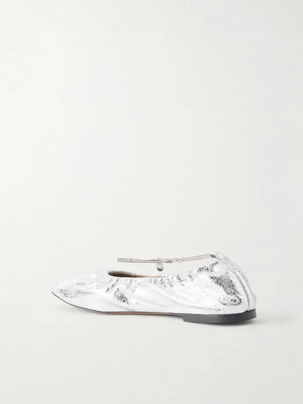 Stella McCartney Embellished Metallic Ballet Flats