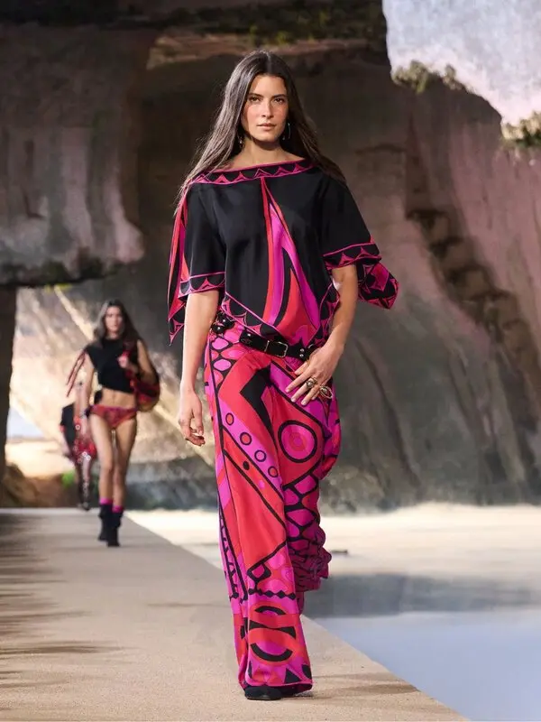 Emilio Pucci Vivara Silk Palazzo Pants - Pink
