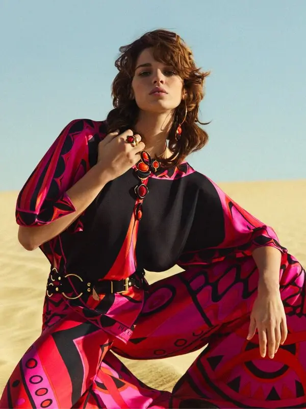 Emilio Pucci Vivara Silk Palazzo Pants - Pink