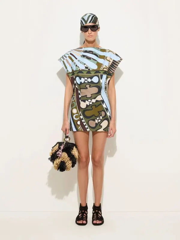 Emilio Pucci Panama Mini Dress With Soleil Print - Green