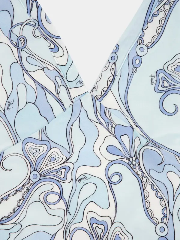Emilio Pucci Pale Orchidee Print Halterneck One-piece Swimsuit