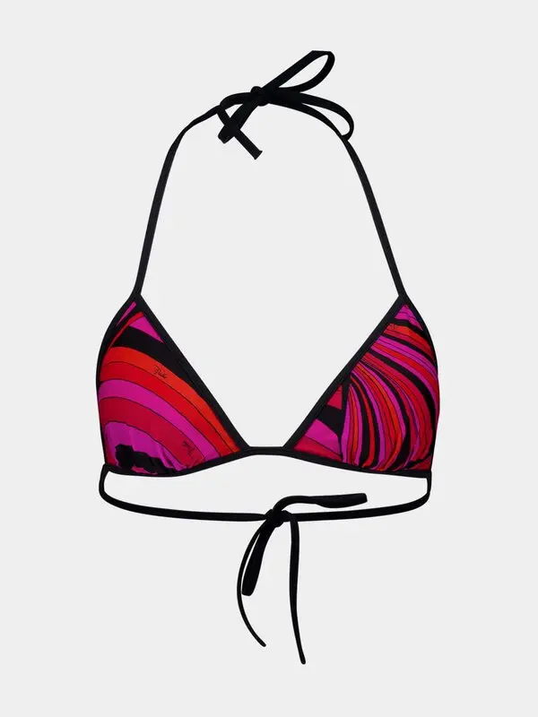 Emilio Pucci Fuchsia And Black Iride Triangle Bikini Top - Pink