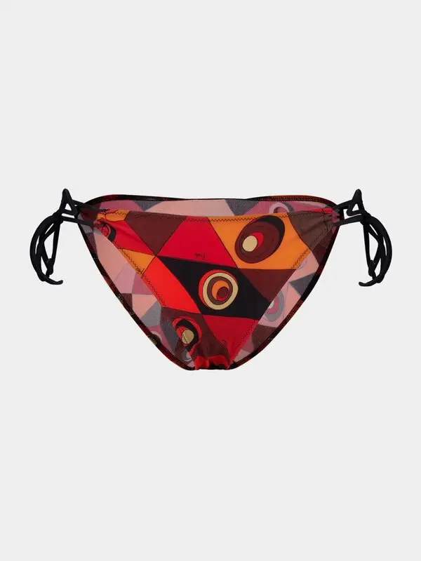 Emilio Pucci Adjustable Bikini Bottom With Graphic Print - Orange