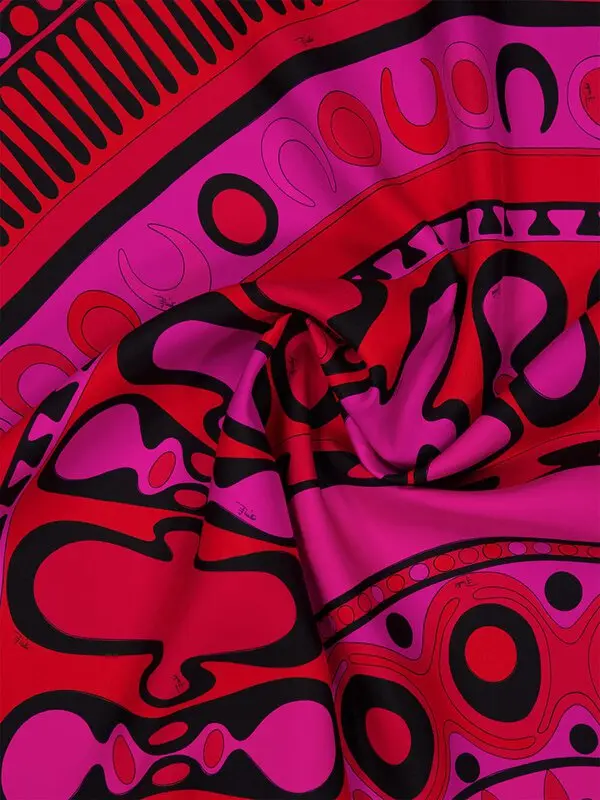 Emilio Pucci Fuchsia And Black Soleil Print Silk Carr