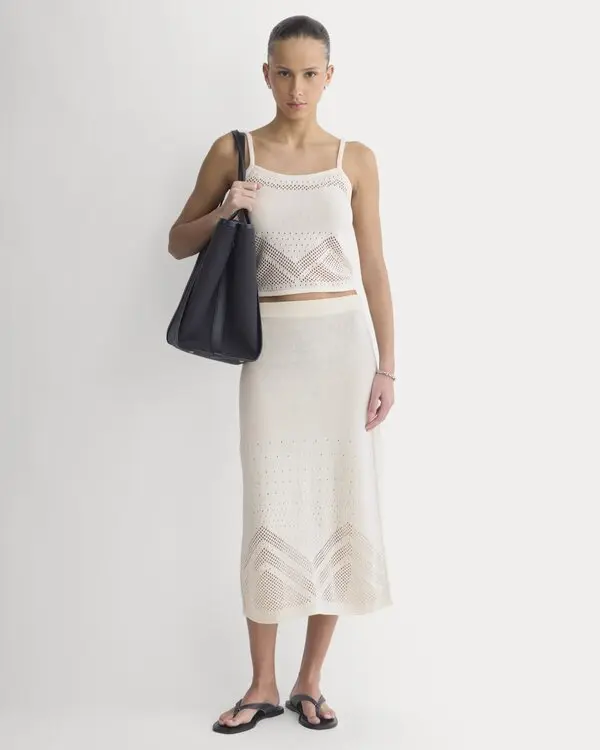Everlane Lace-knit Maxi Skirt - Bone