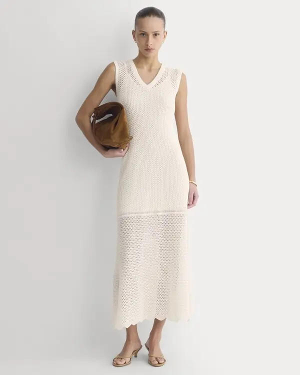 Everlane Lace Knit Maxi Sweater Dress - Bone