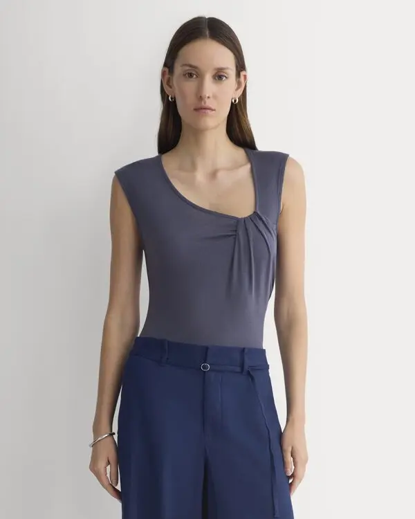 Everlane Asymmetrical Neckline Top - Graystone