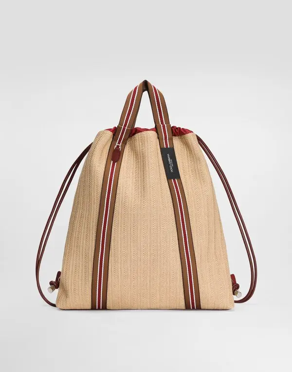 Dolce & Gabbana Essenza Raffia Backpack - Multicolor