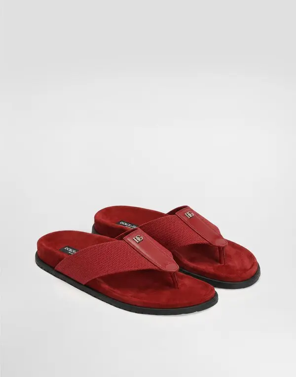 Dolce & Gabbana Dg Logo Flip Flops - Red