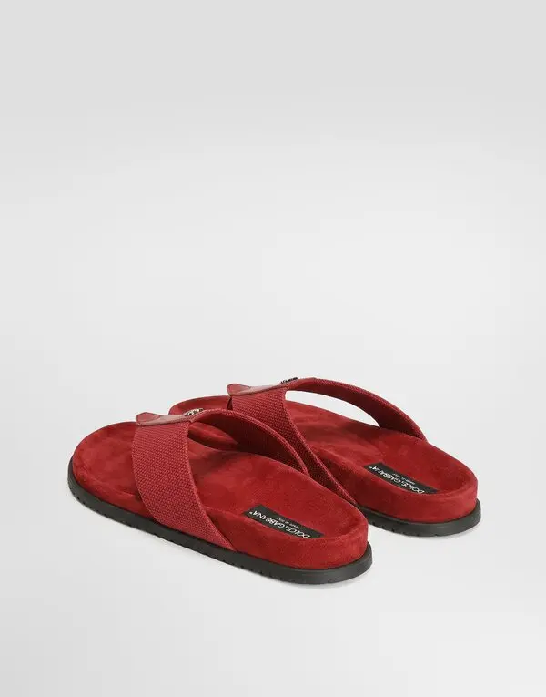 Dolce & Gabbana Dg Logo Flip Flops - Red