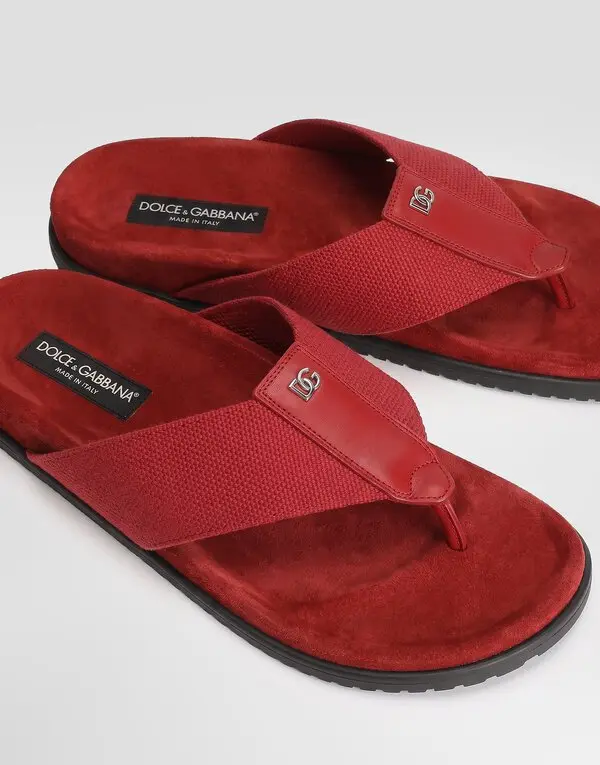 Dolce & Gabbana Dg Logo Flip Flops - Red