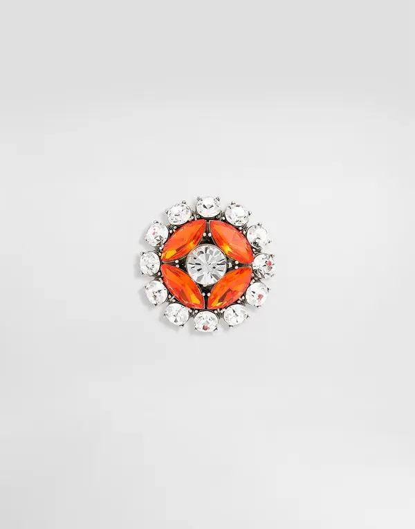 Dolce & Gabbana Brooch With Rhinestones - Silver