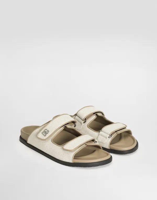 Dolce & Gabbana Canvas And Nappa Leather Sandals