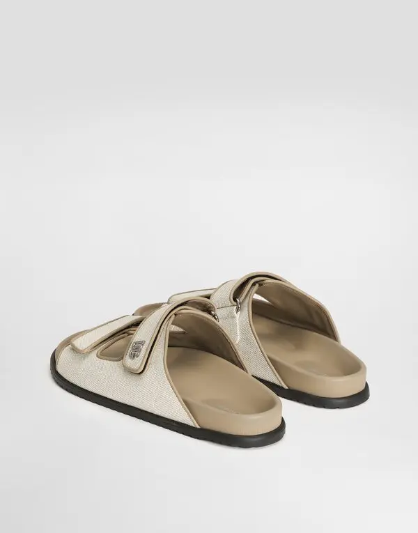 Dolce & Gabbana Canvas And Nappa Leather Sandals