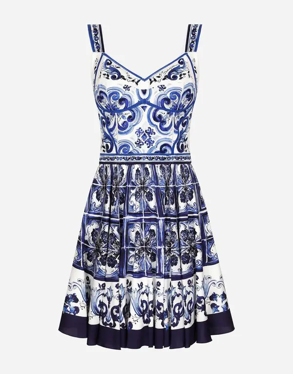 Dolce & Gabbana Majolica Print Bustier Dress - Multicolor
