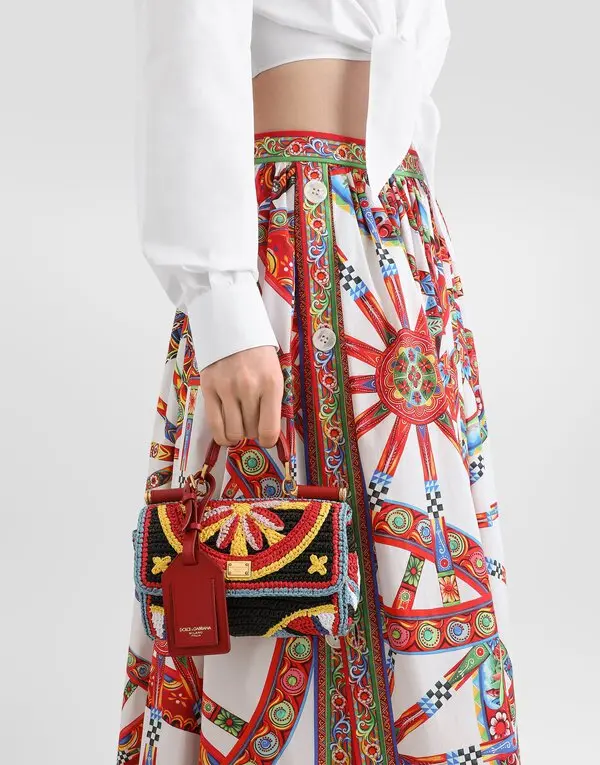 Dolce & Gabbana Mini My Sicily Raffia Handbag - Multicolor