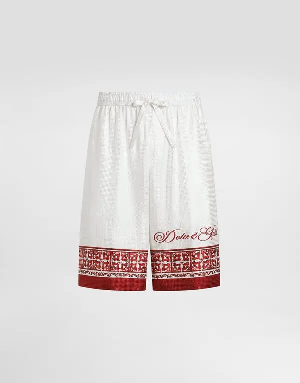 Dolce & Gabbana Majolica Print Jacquard Twill Bermuda Shorts