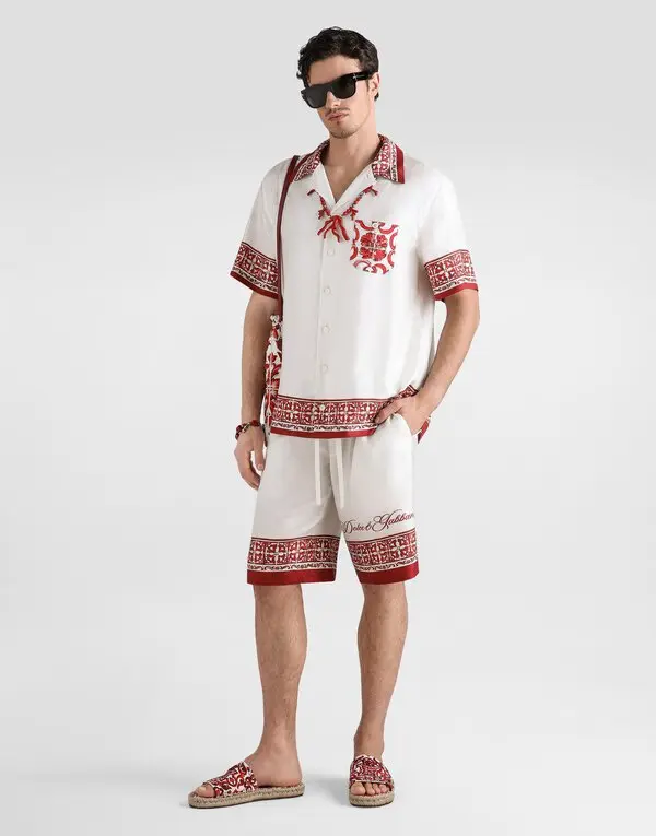 Dolce & Gabbana Majolica Print Jacquard Twill Bermuda Shorts