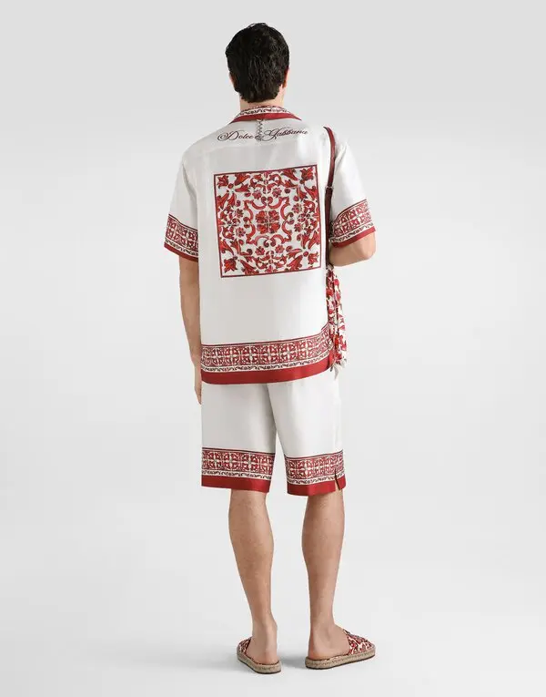 Dolce & Gabbana Majolica Print Jacquard Twill Bermuda Shorts