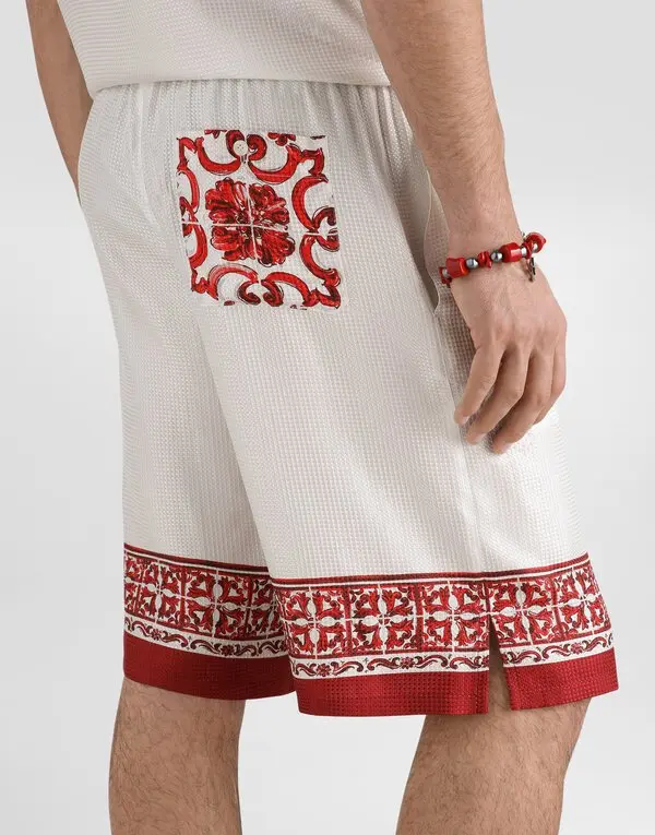 Dolce & Gabbana Majolica Print Jacquard Twill Bermuda Shorts