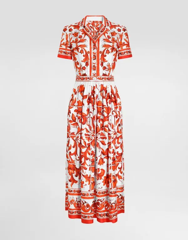 Dolce & Gabbana Majolica-print Twill Shirt Dress