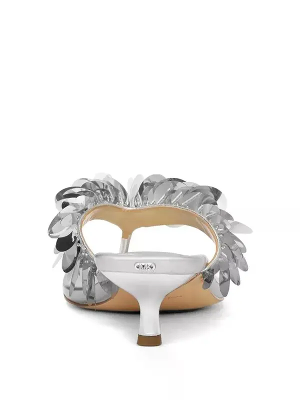 Michael Kors Loretta Sequin-embellished Sandals - Silver