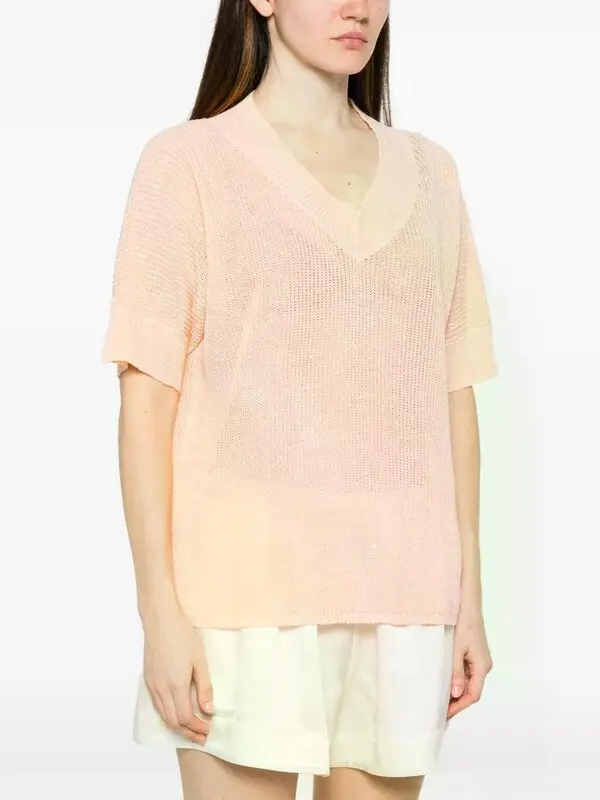 PANICALE Sequin-embellished V-neck Top