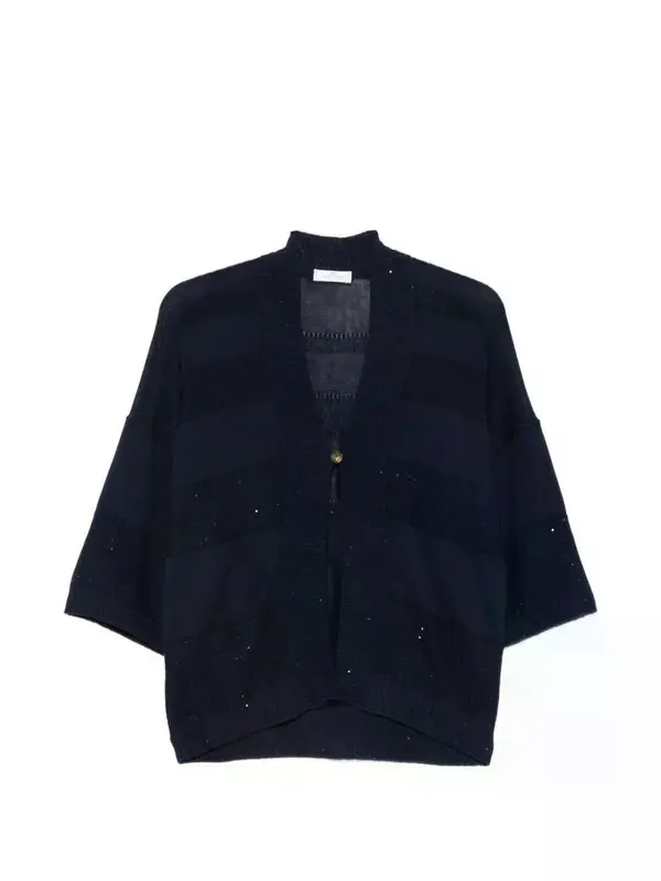 PANICALE Sequin-embellished Striped Cardigan