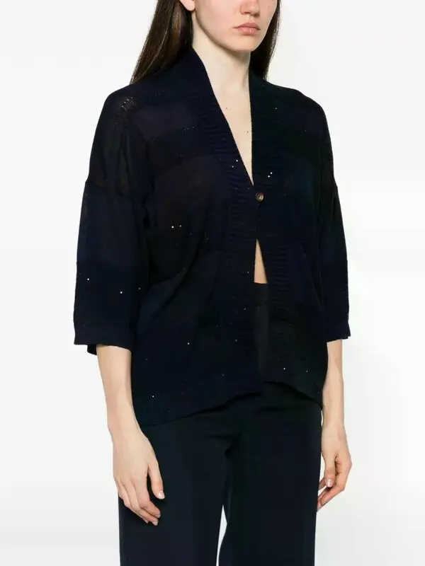 PANICALE Sequin-embellished Striped Cardigan