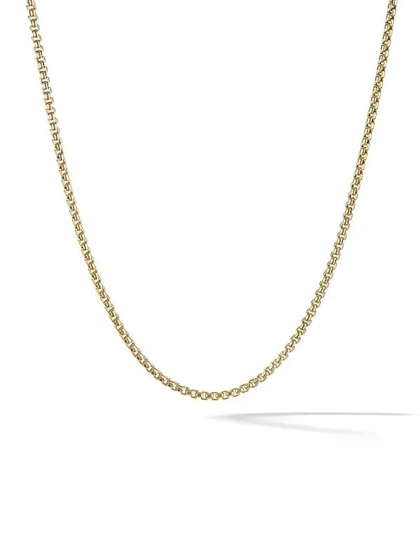 David Yurman 18kt Yellow Box Chain Slider Necklace - Gold