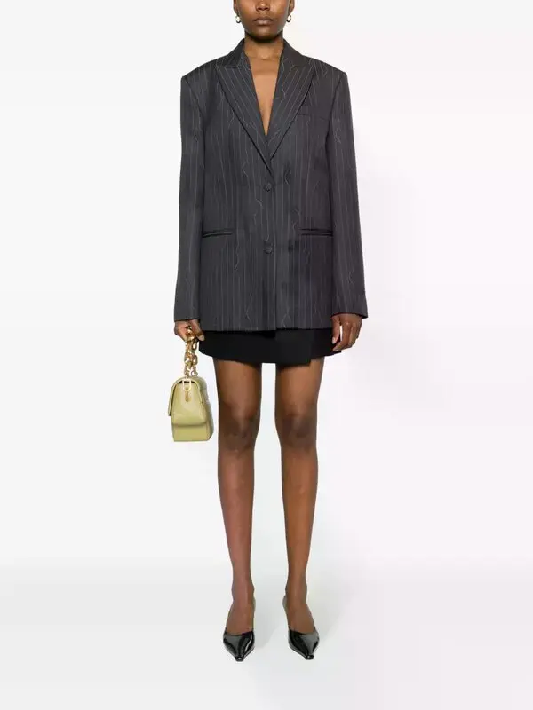 Off-White Pinstripe Pattern Blazer