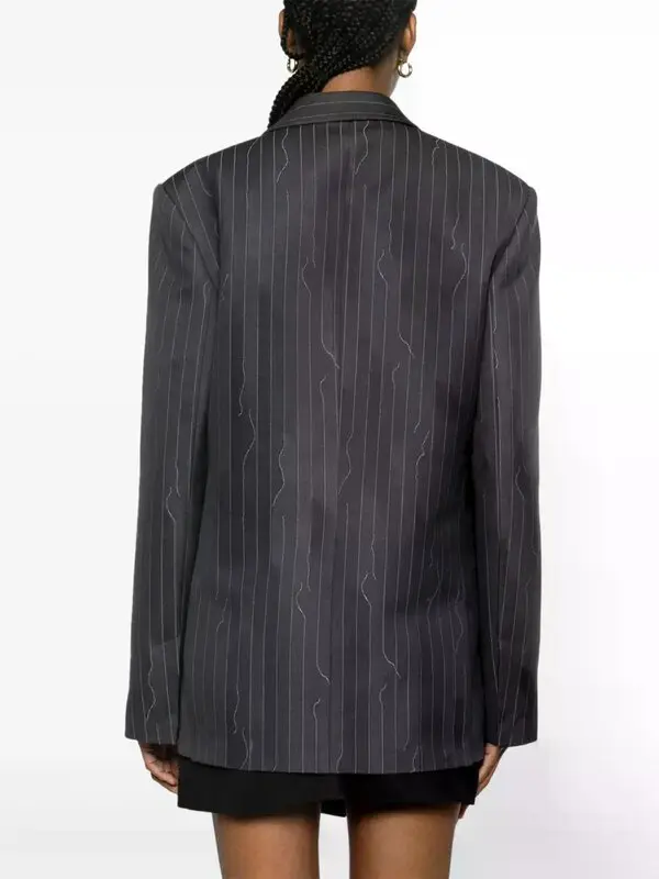 Off-White Pinstripe Pattern Blazer