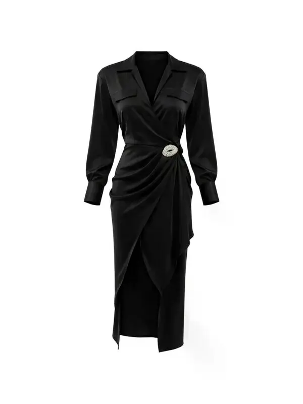 David Koma Embellished Shirt Dress - Black