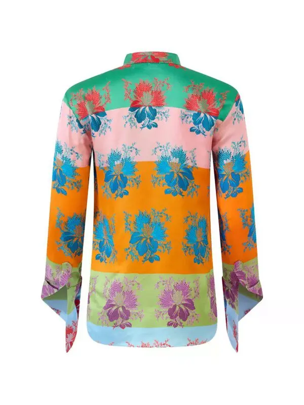 Rosie Assoulin Floral Striped Shirt - Orange