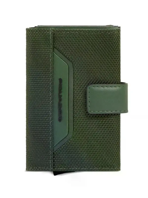 PIQUADRO Pop-up Leather-trim Cardholder - Green