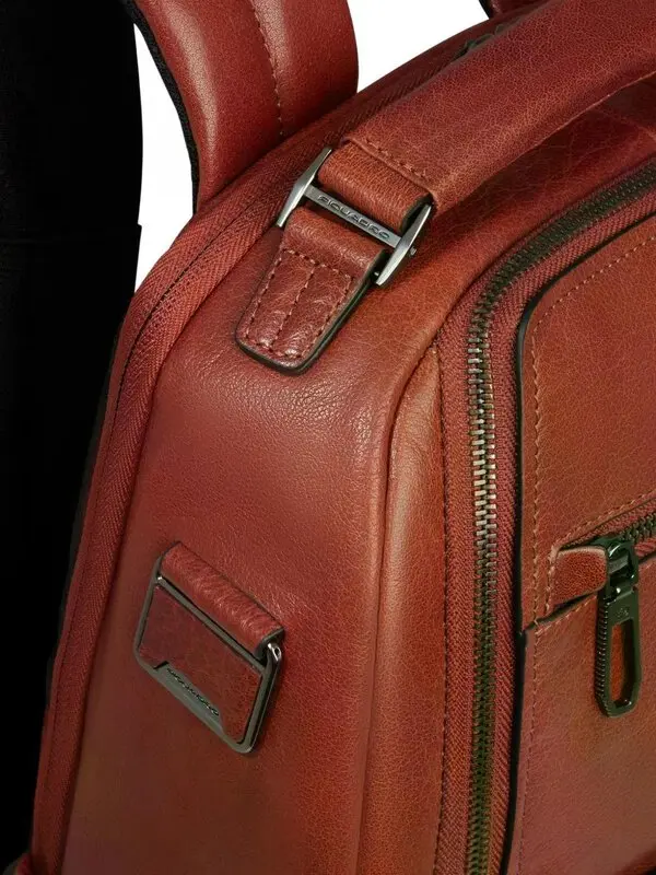 PIQUADRO Grained Leather Backpack