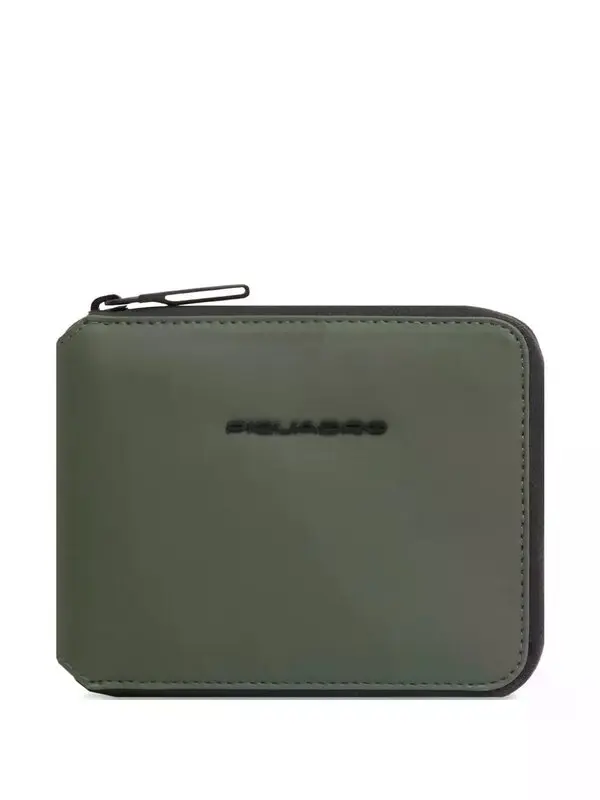 PIQUADRO Rubberised Zip-around Wallet - Green